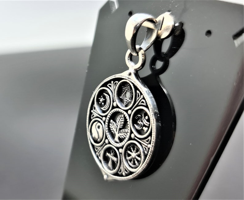 Unity Sacred Symbols Pendant 925 Sterling Silver CO-EXIST Yin - Etsy