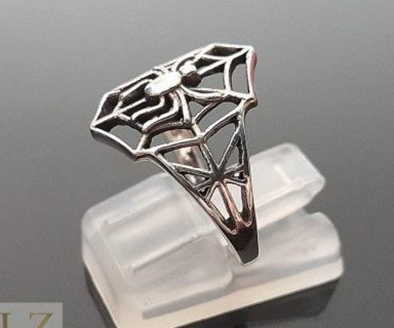 Spider Ring STERLING SILVER 925 Spider Web Black Widow Ring | Etsy
