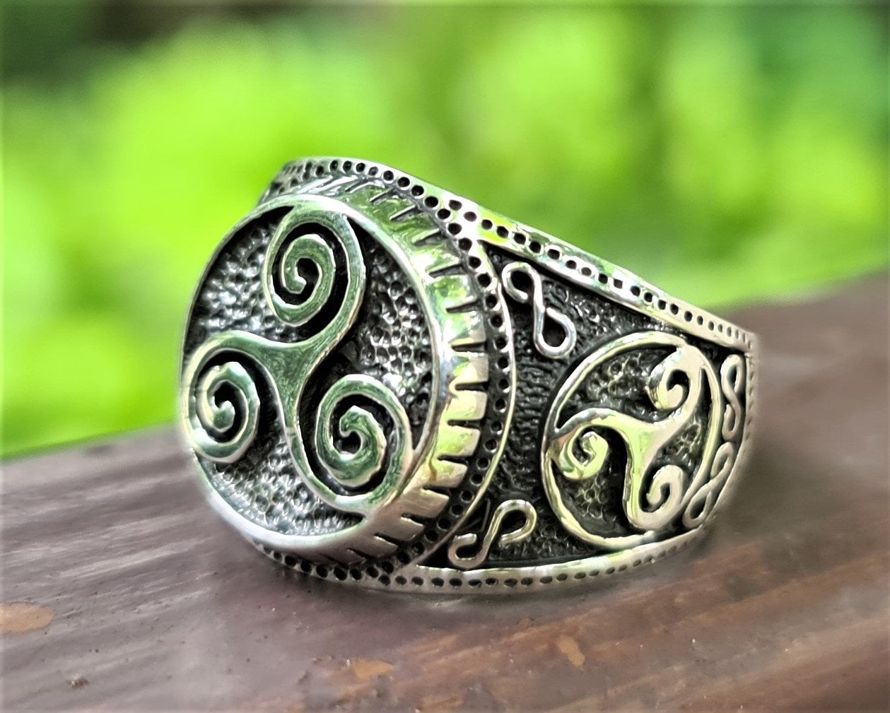 Triskelion Ring STERLING SILVER 925 Triskele Trinity Infinity | Etsy