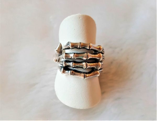 Skeleton Hand Ring 925 Sterling Silver Skull Punk Goth Rock | Etsy