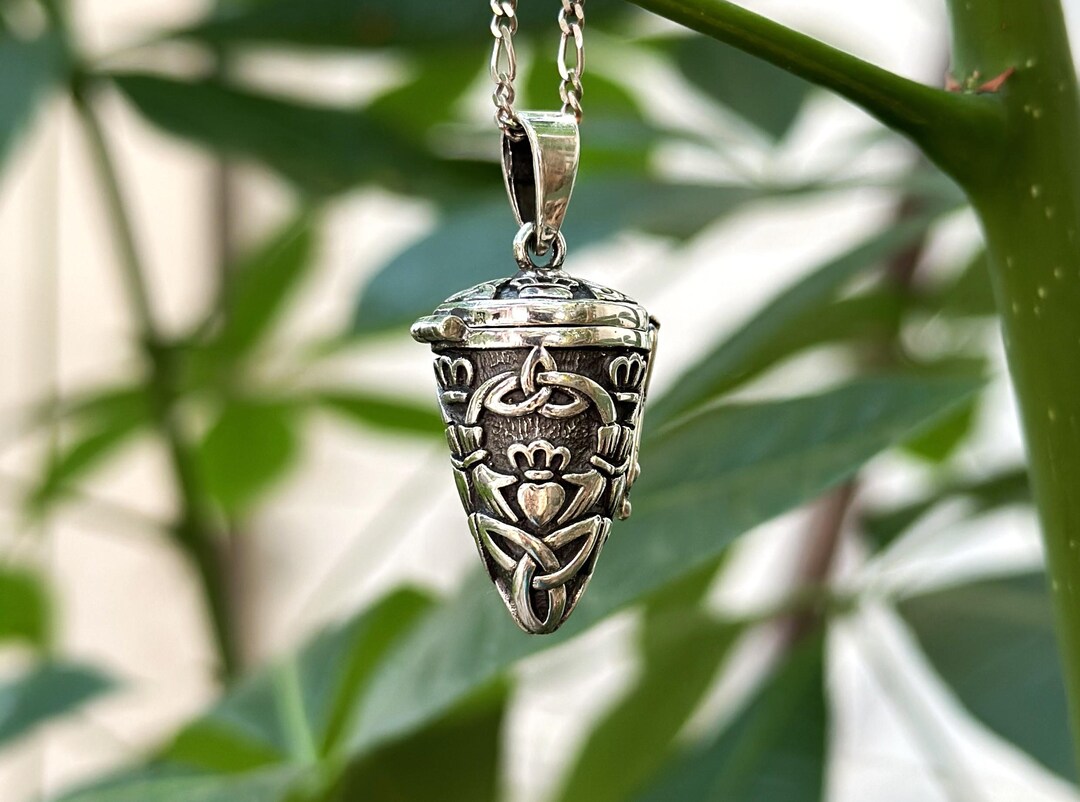 Claddagh Locket Pendant 925 Sterling Silver Trinity Knot Celtic Knot ...