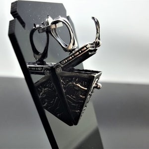 Egyptian Pyramid Locket Pendant STERLING SILVER 925 Anubis Great Sphinx ...