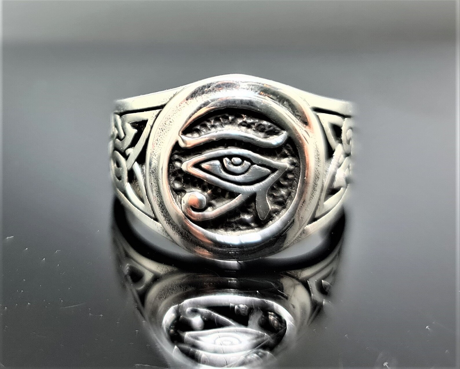 Eye of Horus Ring STERLING SILVER 925 Ancient Egyptian Symbol Celtic ...
