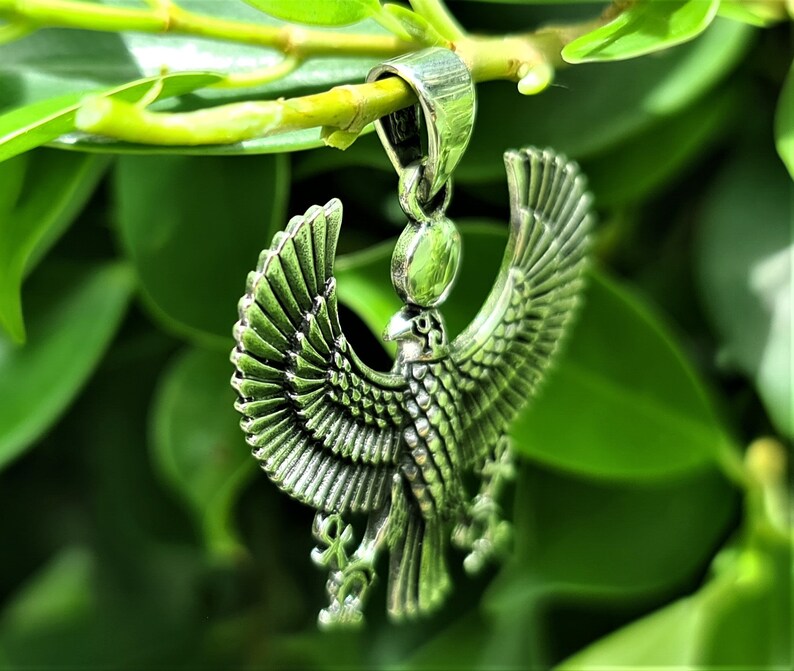 Sun God Ra Falcon Pendant STERLING SILVER Creator Falcon With - Etsy