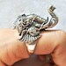 Elephant Ring STERLING SILVER 925 Big Tusks Ganesh Head Large Elephant ...