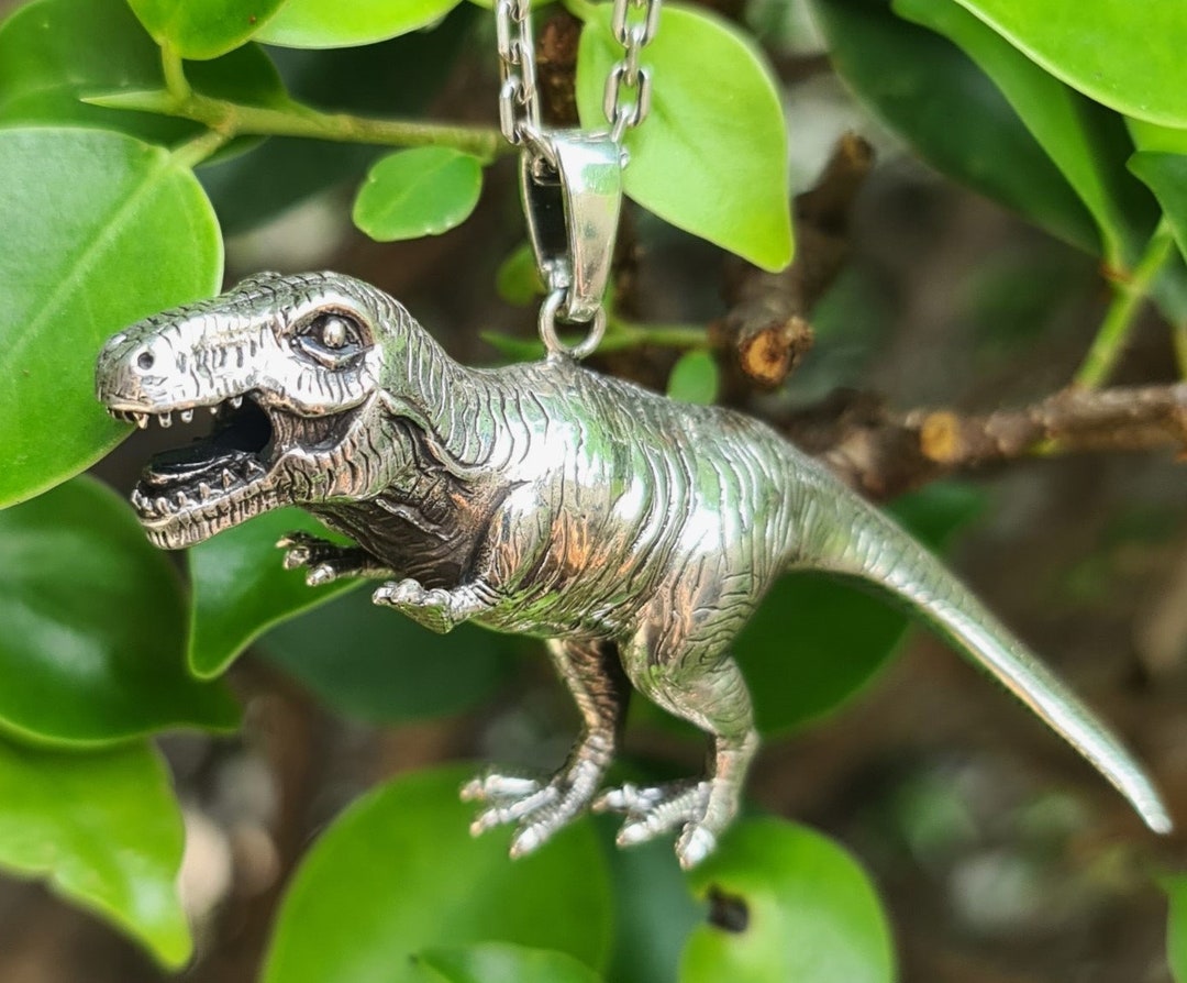 Dinosaur Pendant 925 STERLING SILVER Tyrannosaurus Rex T-rex Large ...