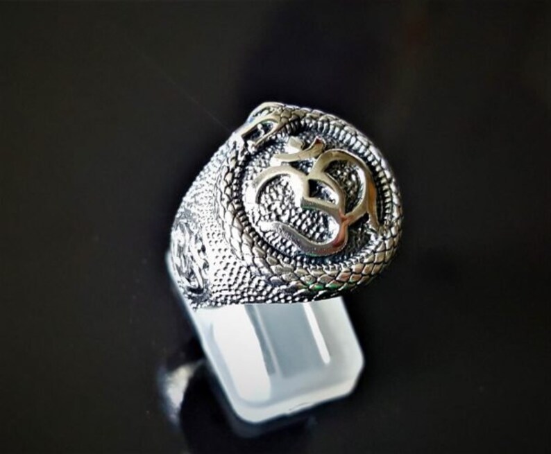 Om Ouroboros Ring 925 STERLING SILVER 925 AUM Om Talisman - Etsy