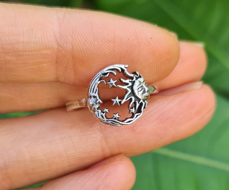 Sun Moon Stars Ring 925 STERLING SILVER Celestial Divine - Etsy