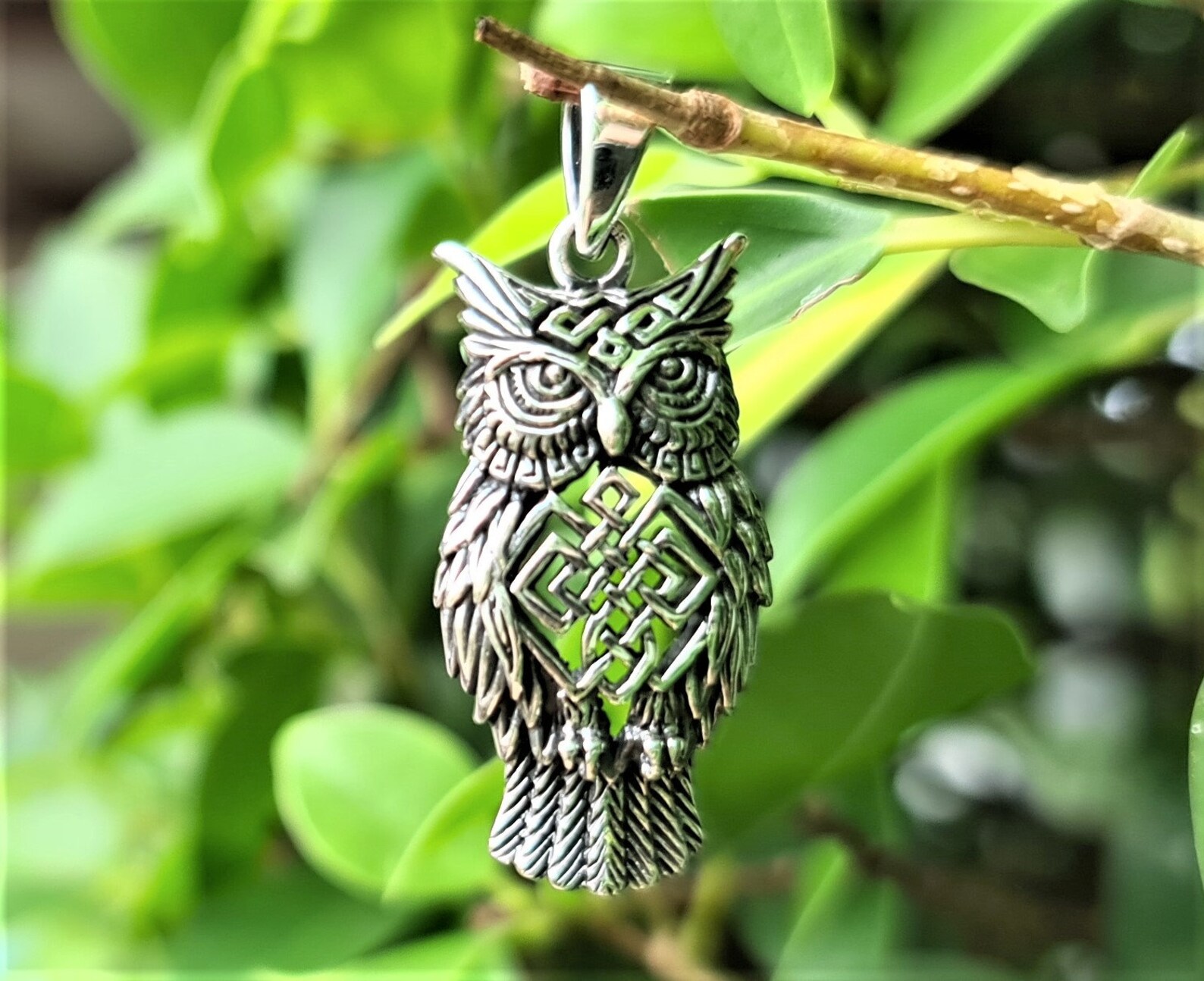 Wise Owl Pendant STERLING SILVER 925 Owl of Athena Symbol of Wisdom ...