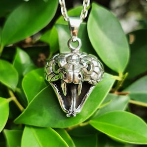 Massive Snake Head Pendant 925 Sterling Silver Striking Snake Serpent ...