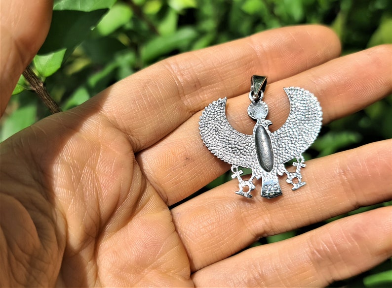 Sun God Ra Falcon Pendant STERLING SILVER Creator Falcon With Solar ...