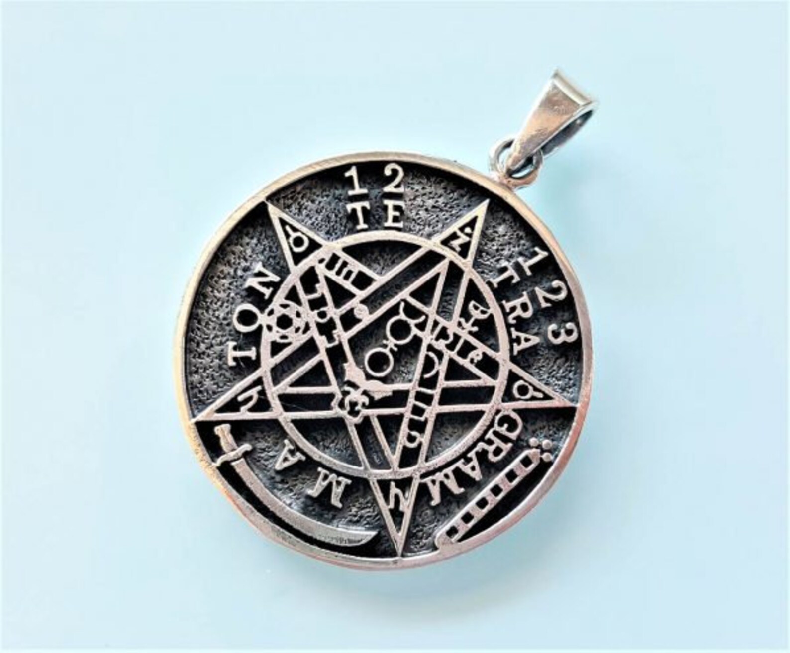 Pentagram Pendant 925 Sterling Silver Tetragrammaton Star - Etsy