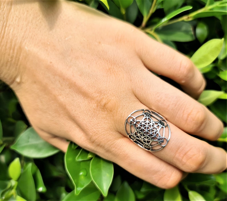 Metatron Cube Ring STERLING SILVER 925 Sacred Geometry - Etsy