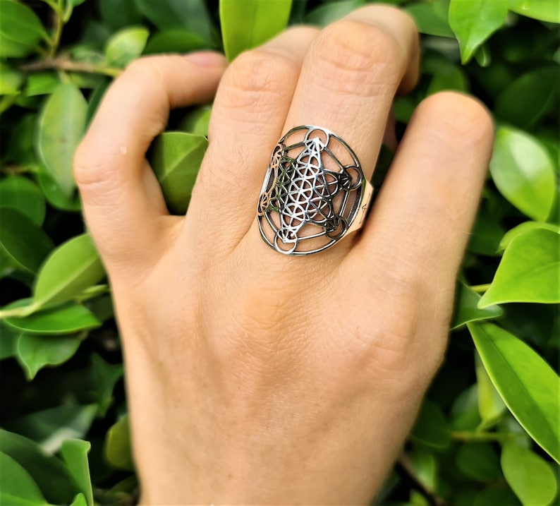 Metatron Cube Ring STERLING SILVER 925 Sacred Geometry - Etsy