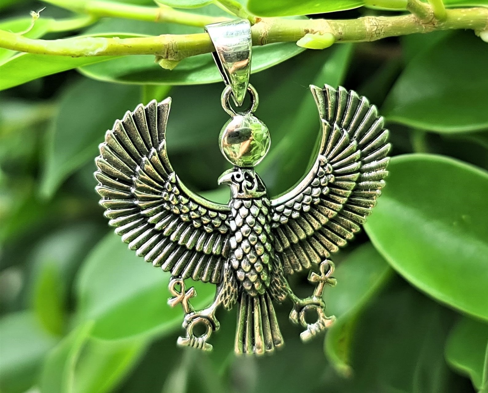 Sun God Ra Falcon Pendant STERLING SILVER Creator Falcon With - Etsy