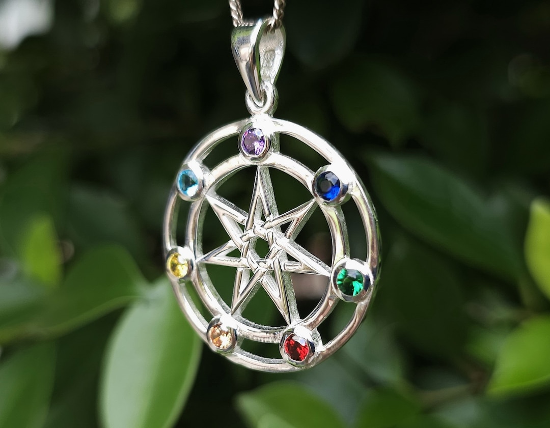Heptagram Pendant STERLING SILVER 925 Elven Star Faery Star Seven ...
