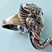 Elephant Ring STERLING SILVER 925 Big Tusks Ganesh Head Large Elephant ...