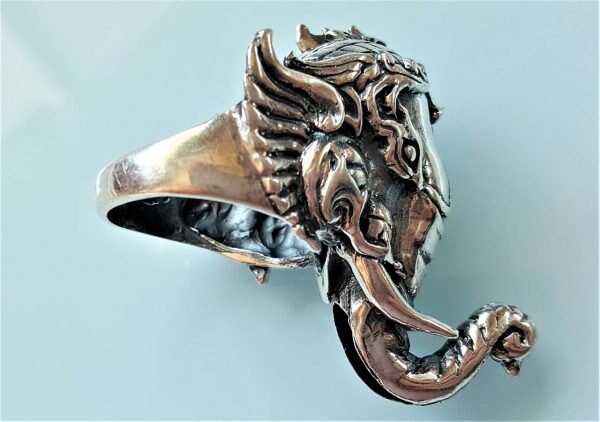 Elephant Ring STERLING SILVER 925 Big Tusks Exclusive Unique - Etsy