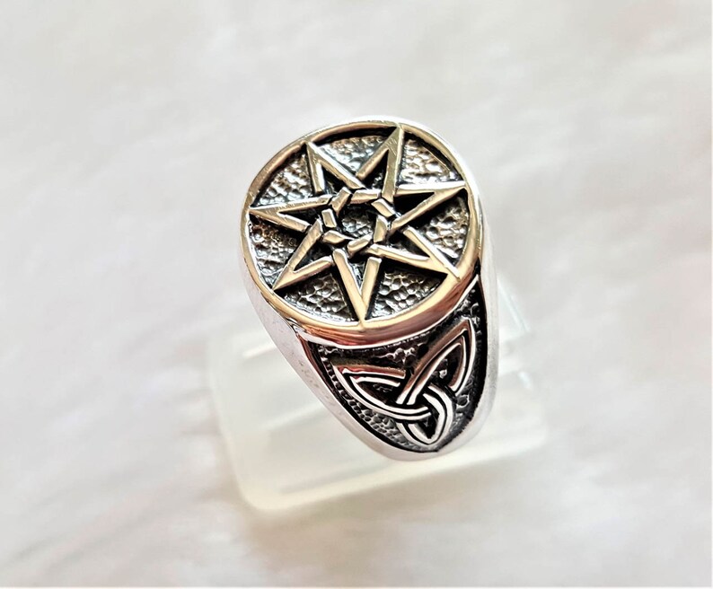 Heptagram Ring STERLING SILVER 925 Elven Star Faery Star Seven Pointed ...