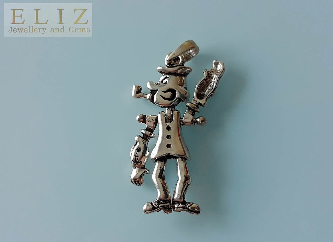 Popeye Pendant Sterling Silver 925 the Sailor / Olive Oyl Cartoon Gift ...