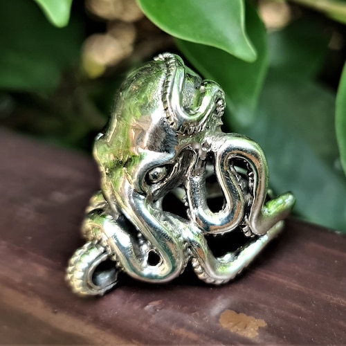Kraken Ring .925 Solid Sterling Silver/sea - Etsy