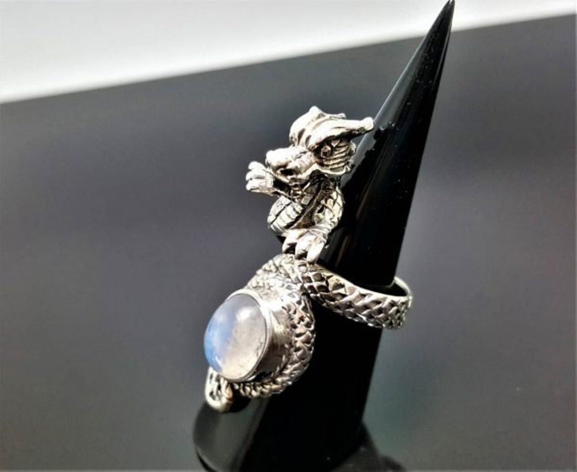 Dragon Ring 925 Sterling Silver Chinese Dragon Natural | Etsy