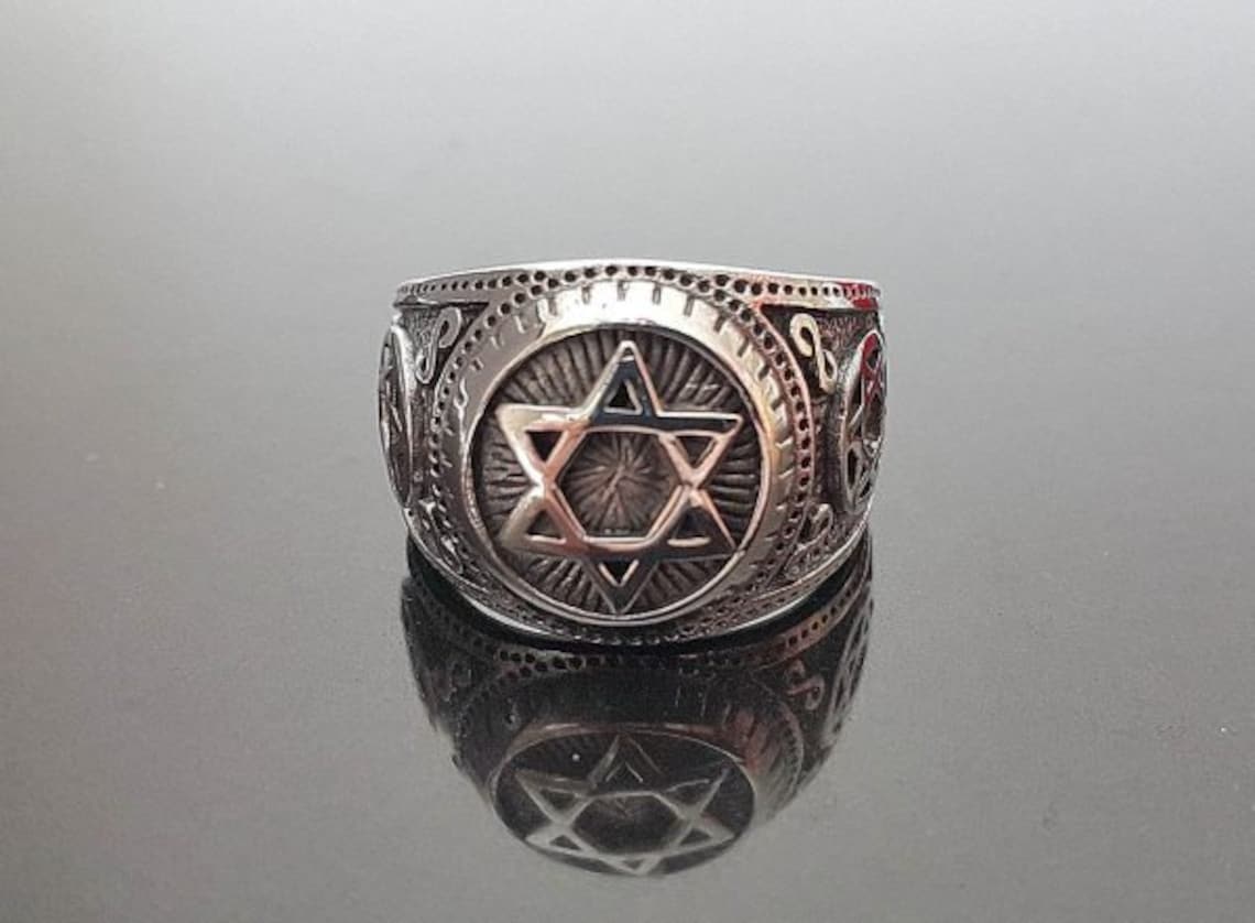 Star of David Ring 925 Sterling Silver Infinity Sacred Symbols - Etsy