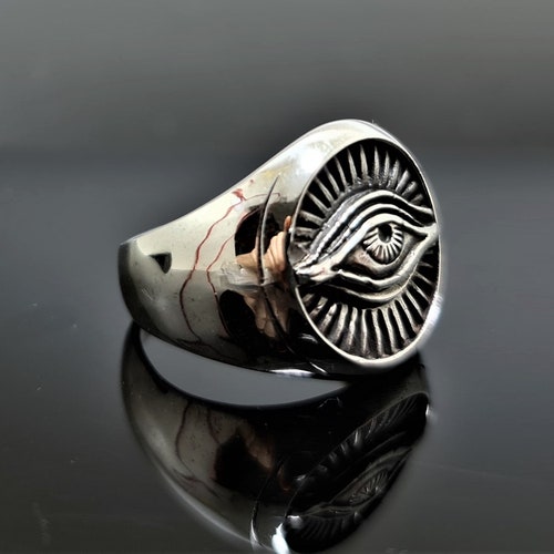 All Seeing Eye Pyramid STERLING SILVER 925 Ring Eye of - Etsy