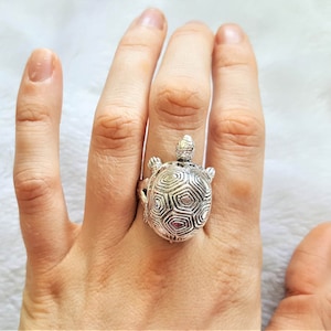 Turtle Ring STERLING SILVER 925 Tortoise Sea Turtle Ocean Totem Animal ...