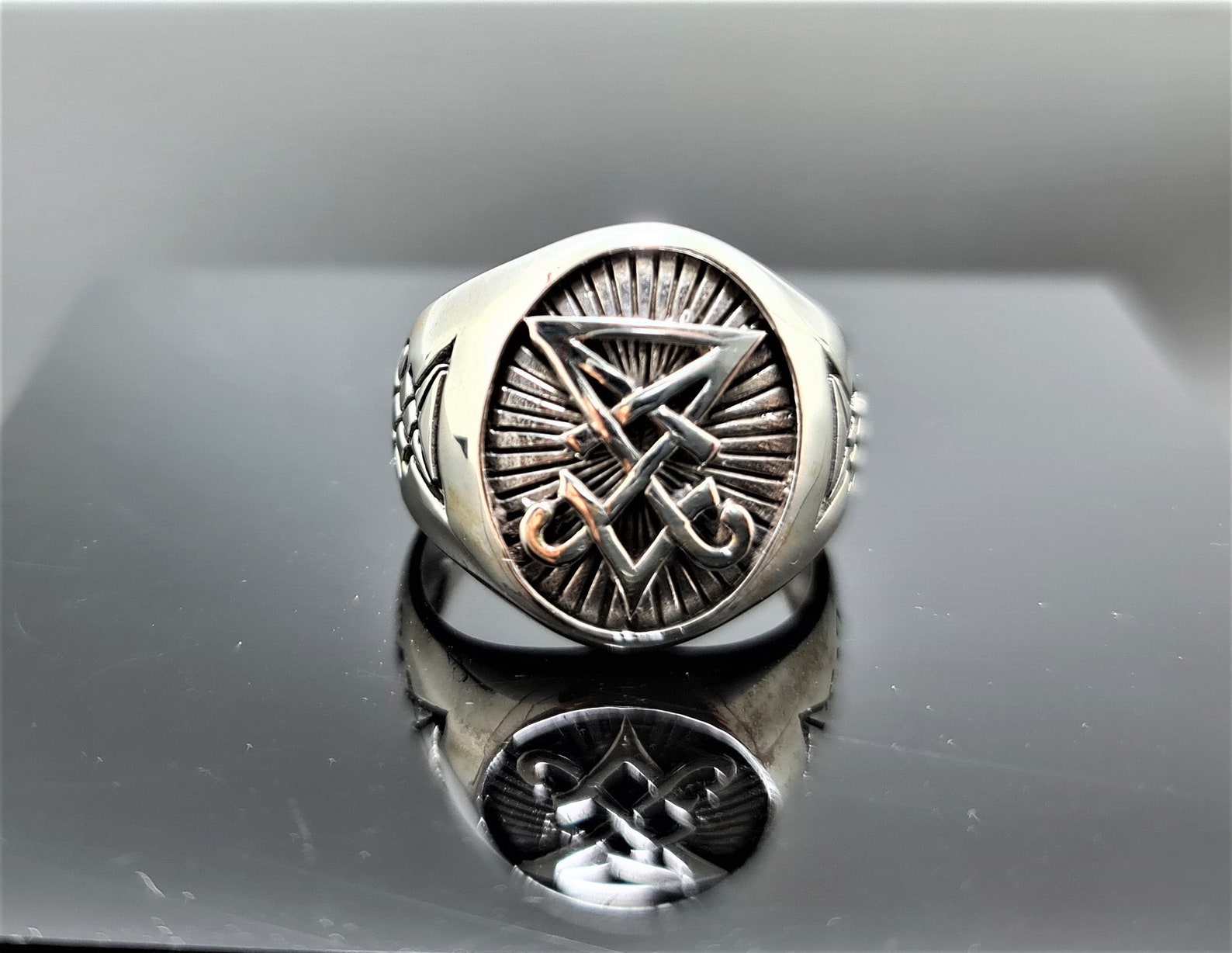 Sigil of Lucifer Occult Ring STERLING SILVER 925 Pagan Sacred - Etsy