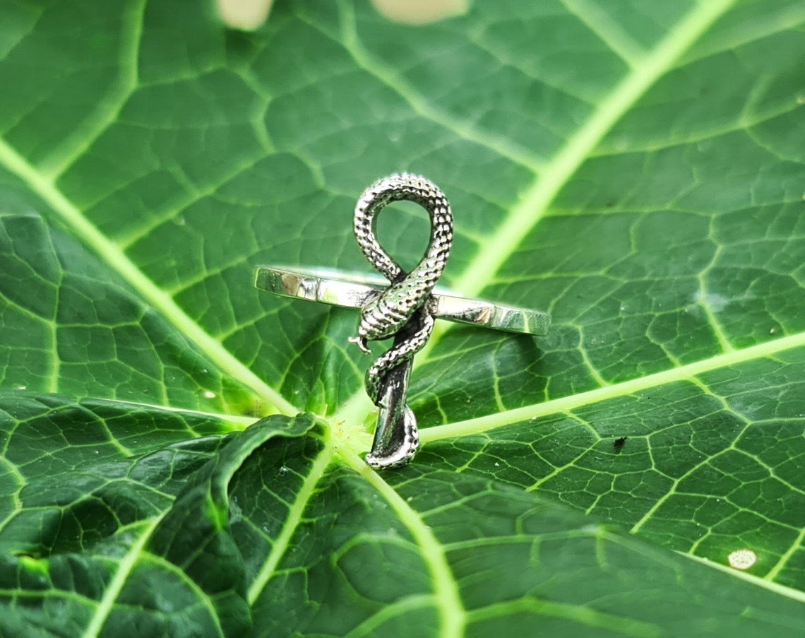 Egyptian Ankh Snake Ring STERLING SILVER 925 Cross Key of Life - Etsy