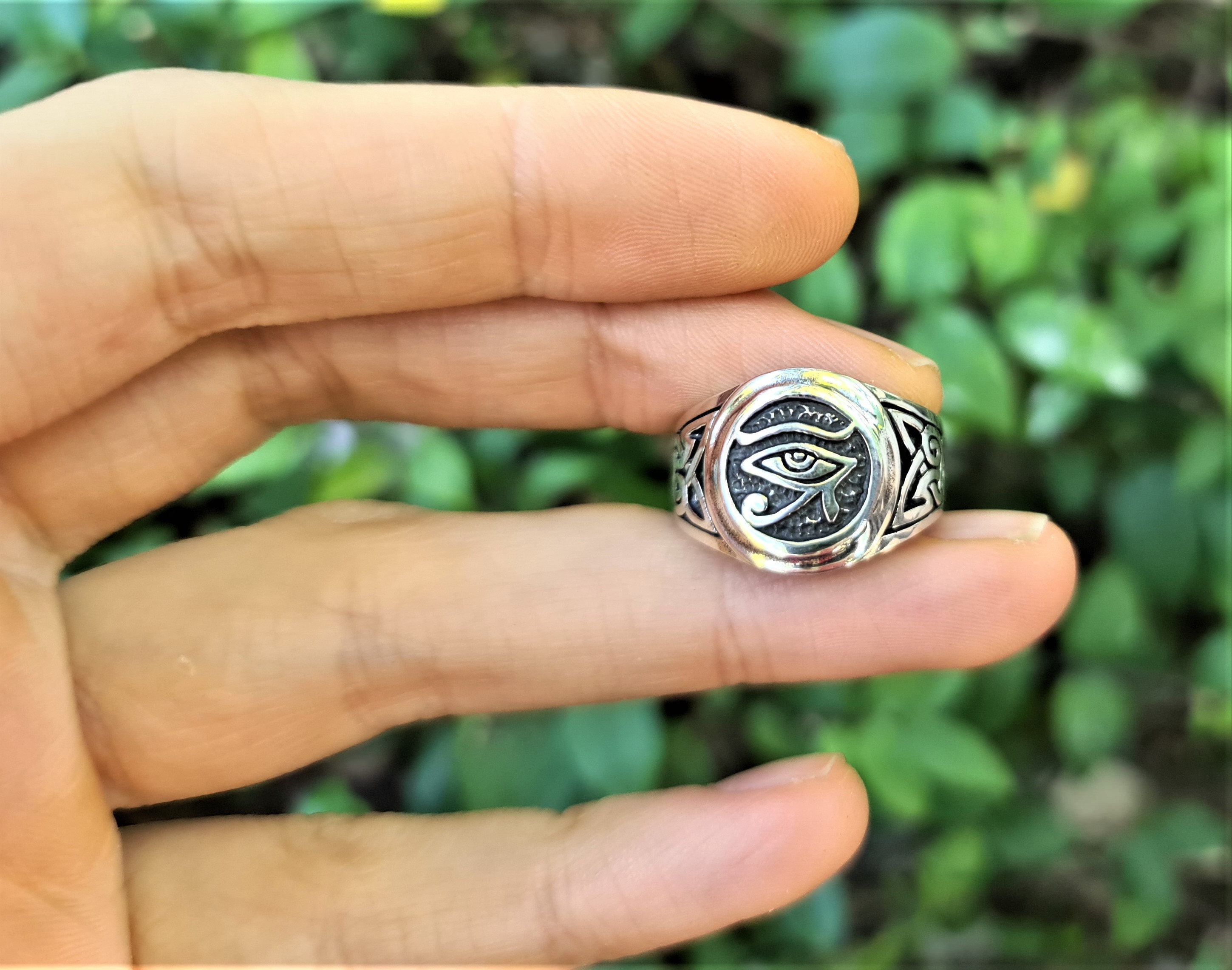 Eye of Horus Ring STERLING SILVER 925 Ancient Egyptian Symbol Celtic ...