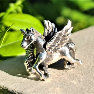 PEGASUS Ring STERLING SILVER 925 Unicorn Greek Mythology Wild Free Spirit Symbol of Wisdom Horse ...