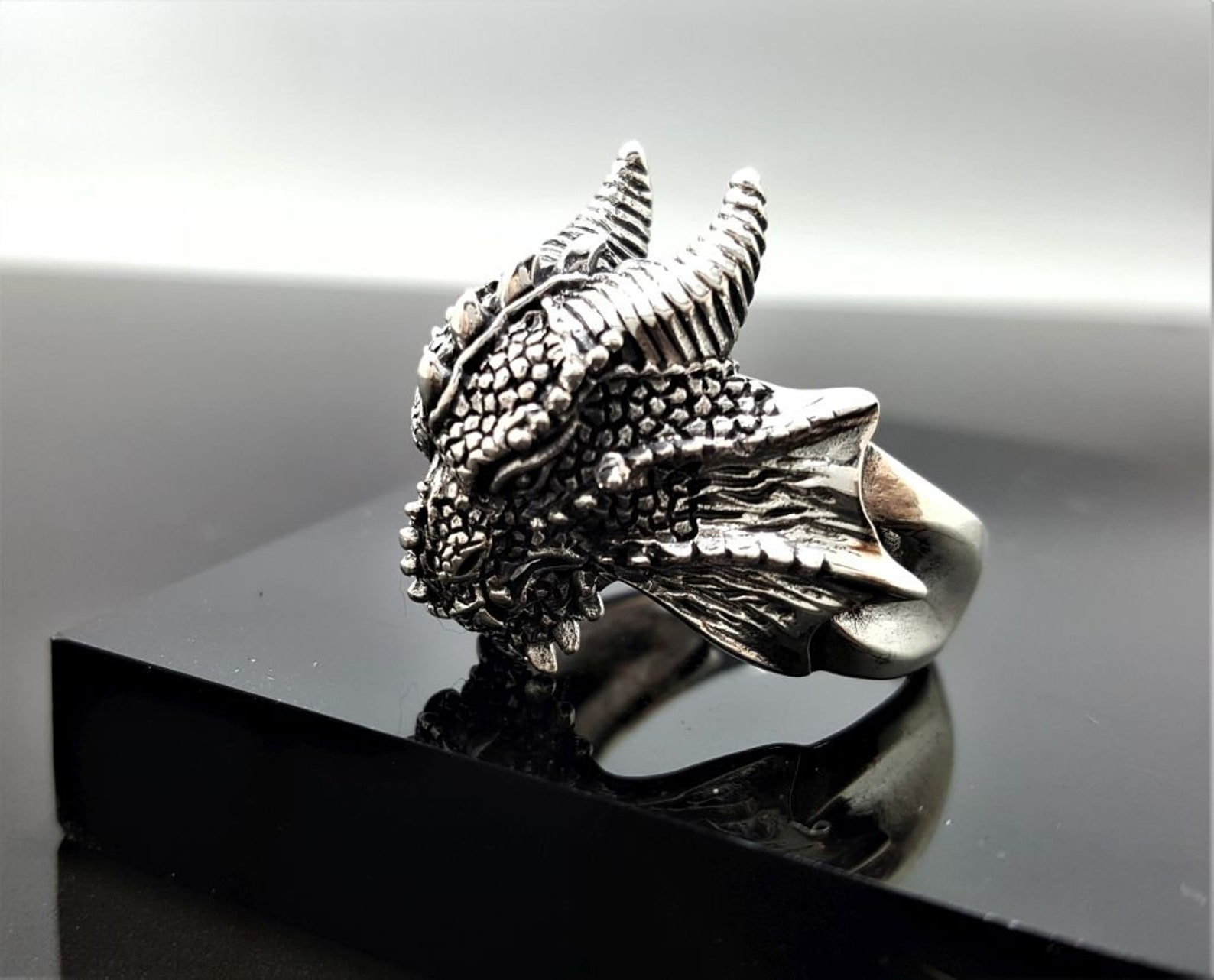 Celtic Dragon Ring Sterling Silver 925 Medieval Dragon Draco ...