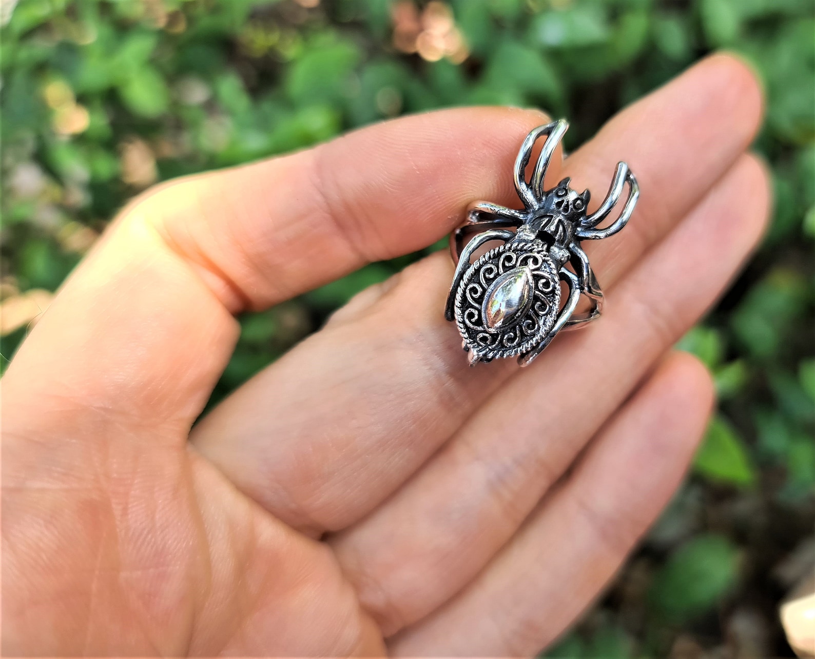 Spider Locket Ring 925 Sterling Silver Secret Compartment | Etsy