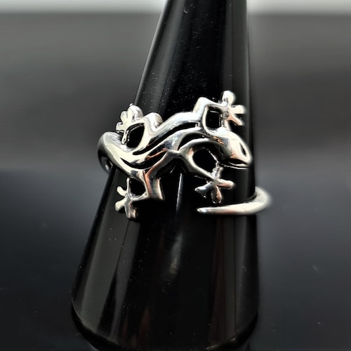 Lizard Ring STERLING SILVER 925 Gecko Lizard Handmade Animal - Etsy