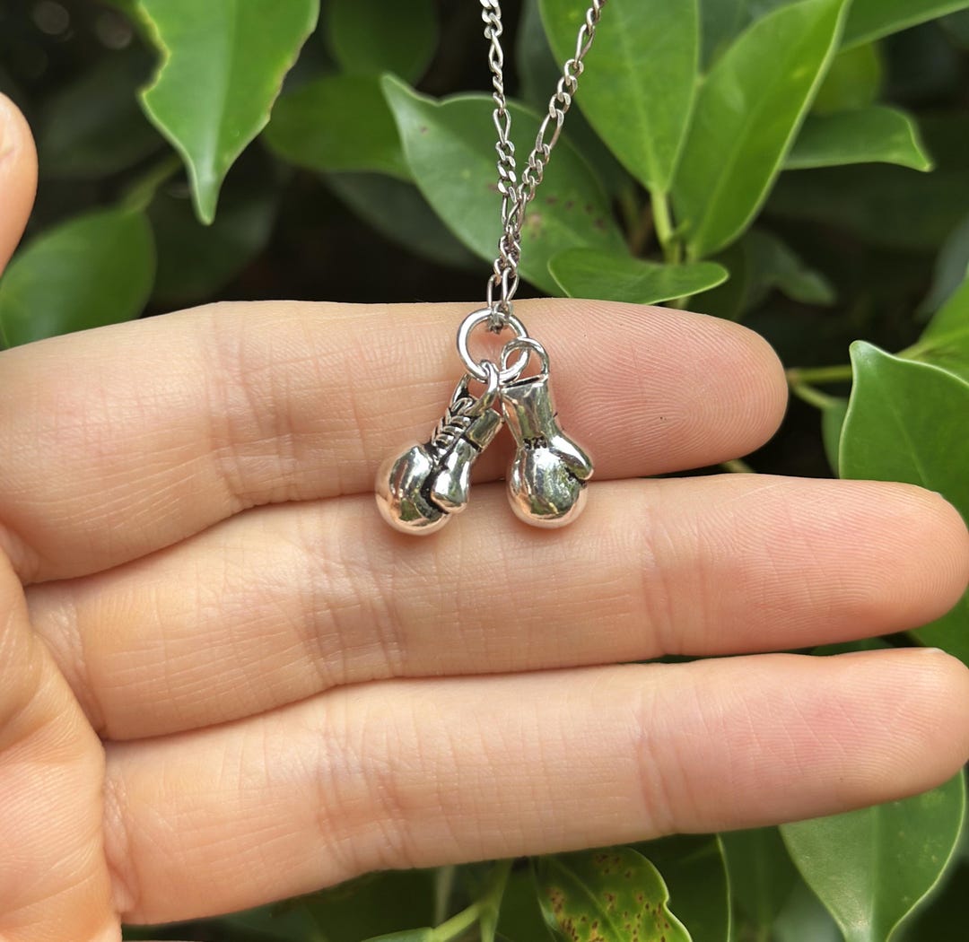 Boxing Gloves Pendant 925 STERLING SILVER Boxing Charm Champion Sport ...