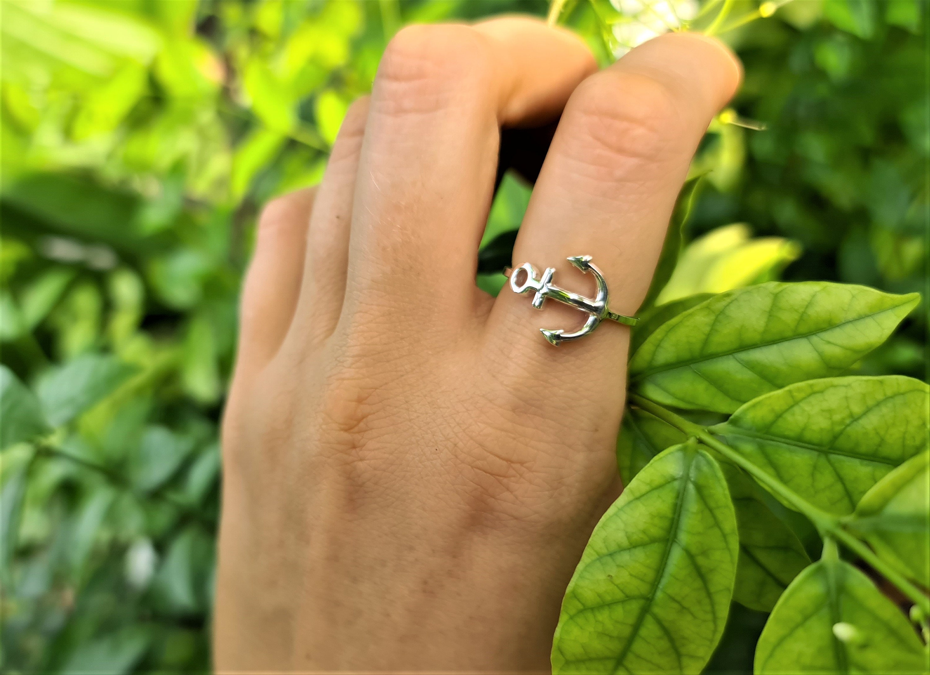 ANCHOR Ring STERLING SILVER 925 Nautical Mariners Anchor Cross | Etsy