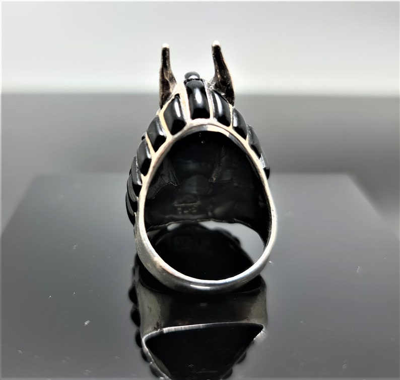 Anubis Ring Sterling Silver 925 Egyptian God Jackal-headed God - Etsy