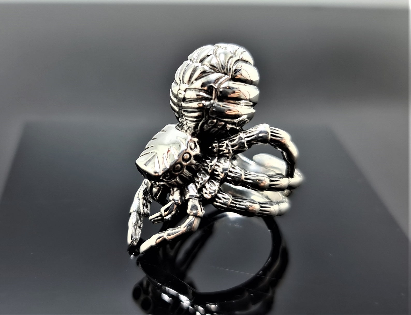Giant Spider Ring 925 Sterling Silver Large Jumping Spider - Etsy