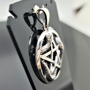 Pentacle Snake Pendant 925 Sterling Silver Pentagram Interlocking ...