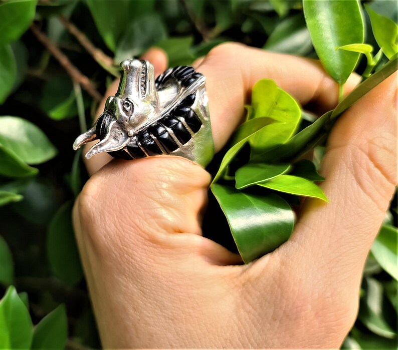 Anubis Ring Sterling Silver 925 Egyptian God Jackal-headed God - Etsy