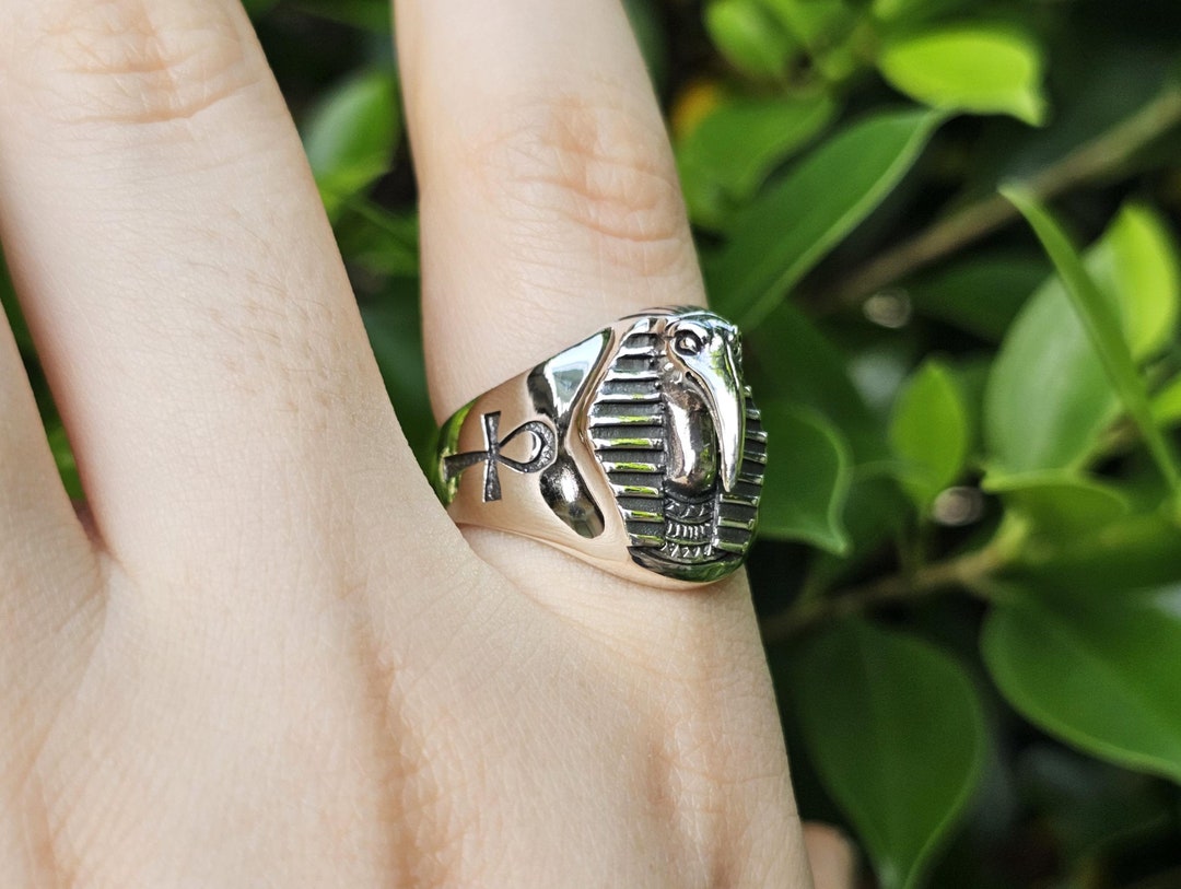 Great THOTH God Ring STERLING SILVER 925 Ancient Egyptian Deity of the Moon and Wisdom Ibis Head ...