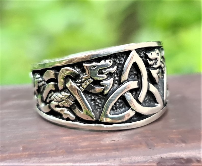 Triquetra Trinity Celtic Knot Ring STERLING SILVER 925 Celtic Love Knot ...