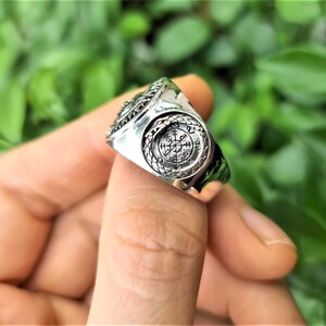 Sun God Ring STERLING SILVER 925 Ouroboros Vegvisir Runic Compass ...