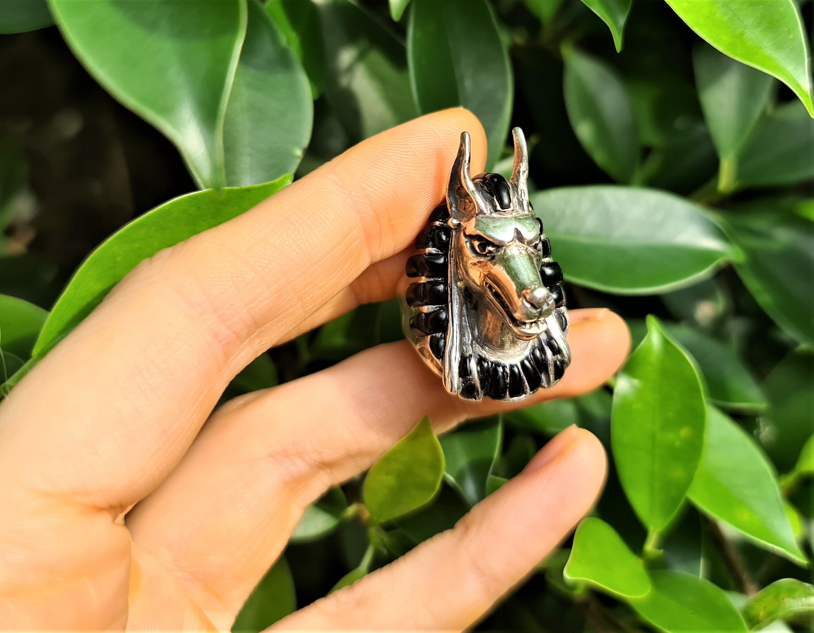 Anubis Ring Sterling Silver 925 Egyptian God Jackal-headed God | Etsy