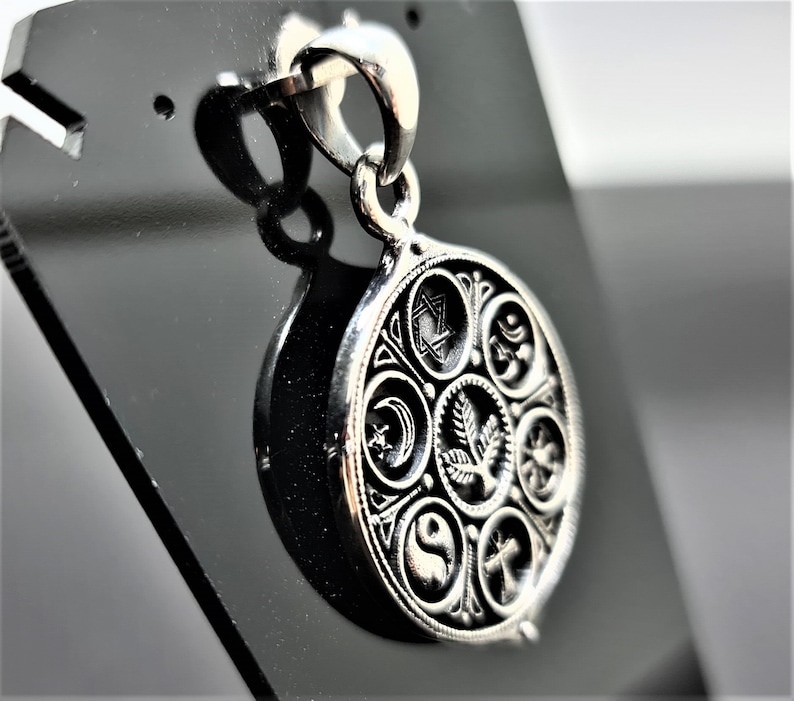 Unity Sacred Symbols Pendant 925 Sterling Silver CO-EXIST Yin - Etsy