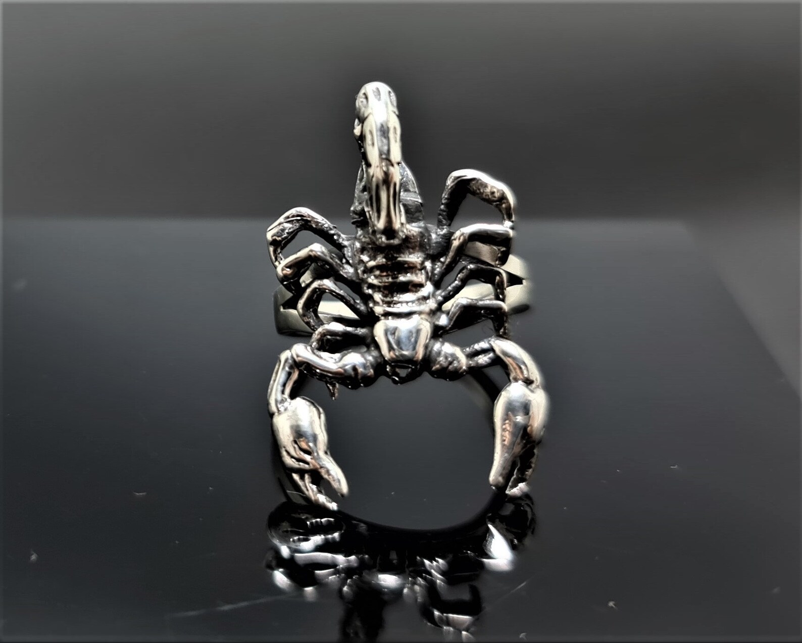 Scorpion Ring STERLING SILVER 925 Large Massive Scorpio Zodiac | Etsy