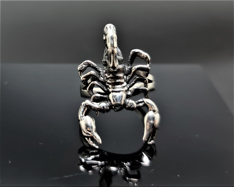 Scorpion Ring STERLING SILVER 925 Large Massive Scorpio Zodiac | Etsy