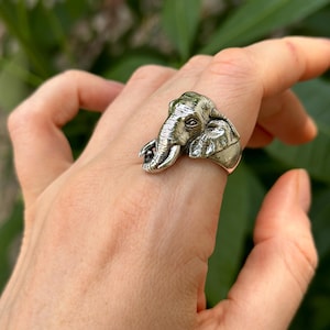 Elephant Ring STERLING SILVER 925 Big Tusks Exclusive Unique Design ...